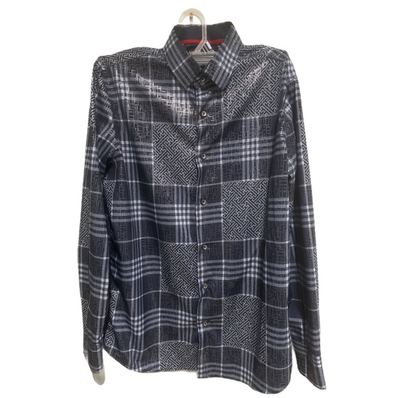 Shirts | American Breed Mens Blue And White Patterned Smart Shirt ...